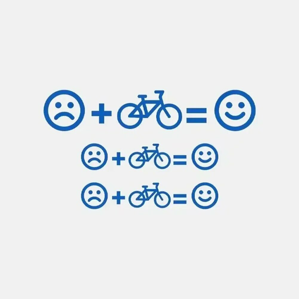 Набор из 3-х наклеек для велосипеда детские смайлики Синий