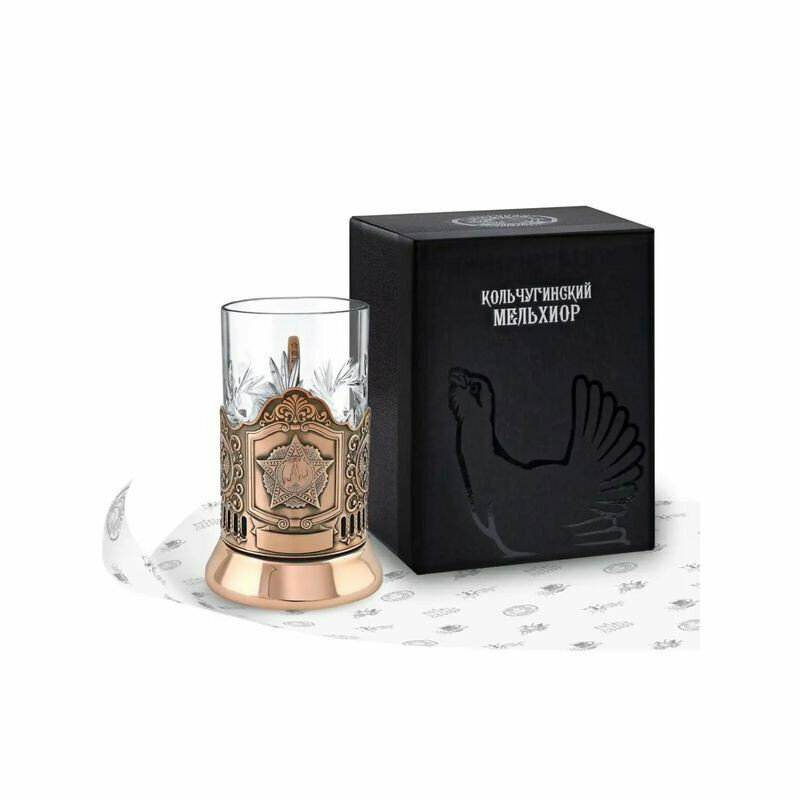 Кольчугинский мельхиор Набор для чая медный "Орден Победы Герб РФ" (НБС9608/11)