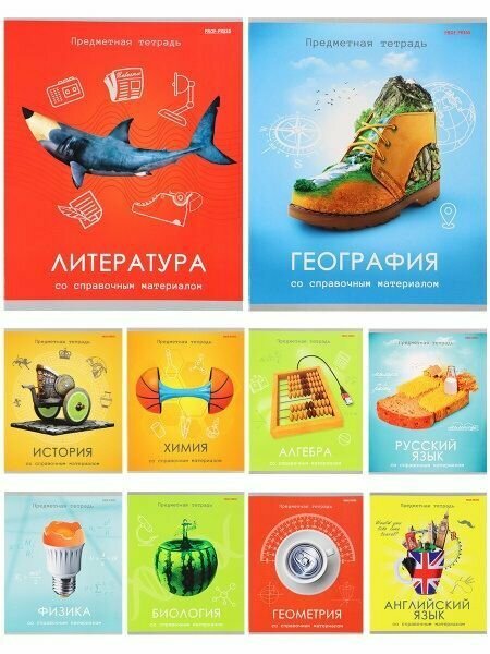 Предметные тетради 48л "Игры разума" со справочным материалом - комплект 10шт