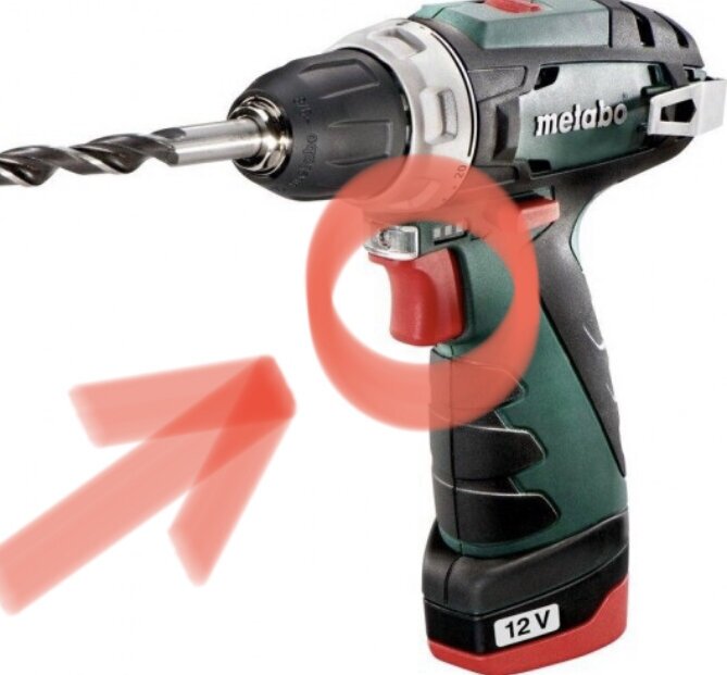 Выключатель для дрели-шуруповерта Metabo PowerMaxx BS 343410350 (Кнопка)