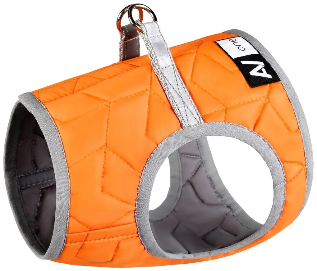 Мягкая шлейка для мелких пород собак AiryVest One, оранжевая, размер S1, обхват груди 40-45 см, обхват шеи 29-31 см