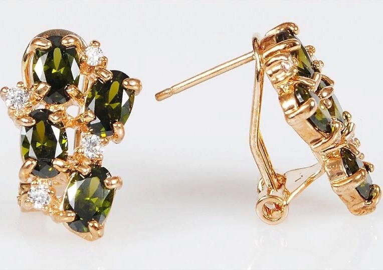 Серьги, хризолит