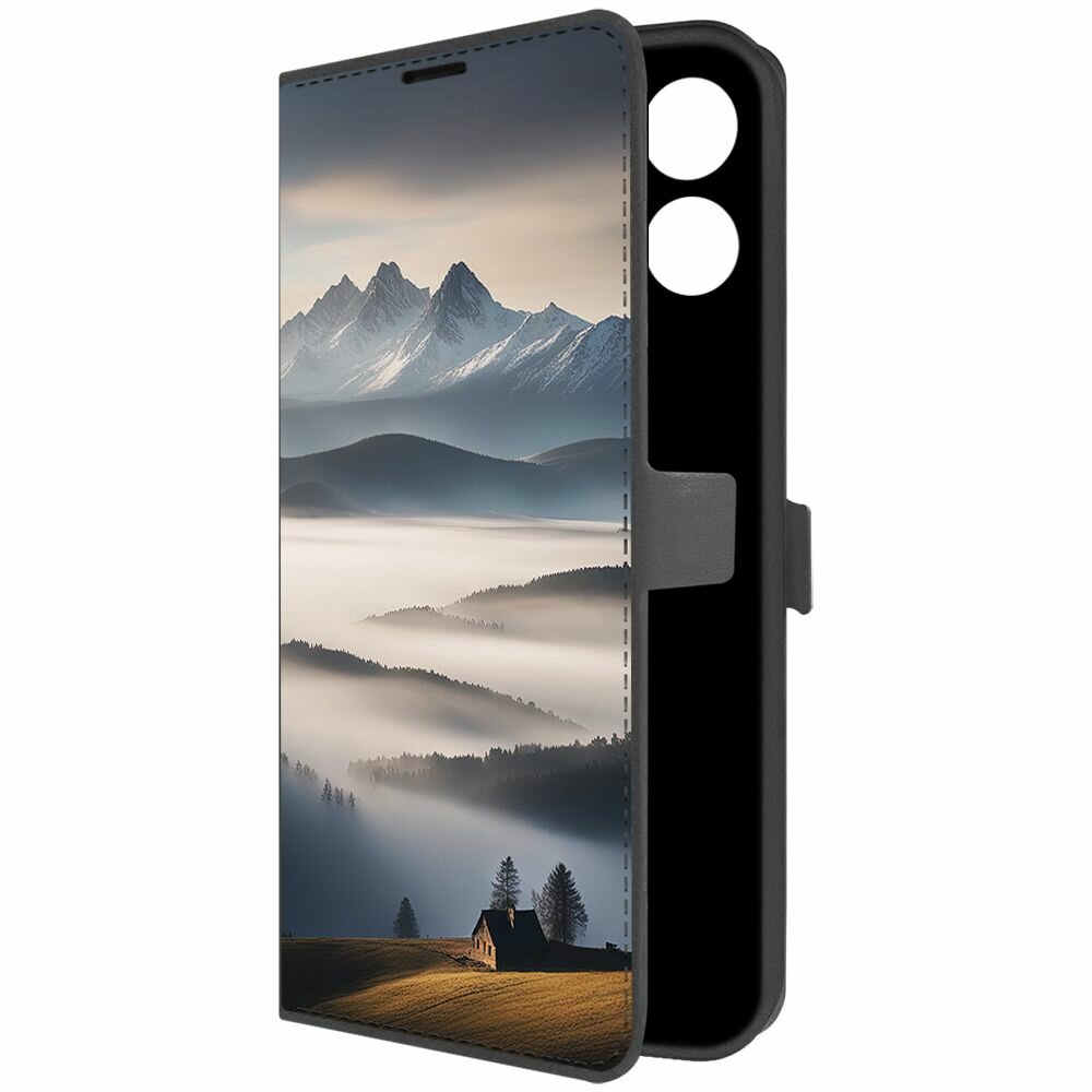 Чехол-книжка Krutoff Eco Book для Realme Note 50 Туман (черный)