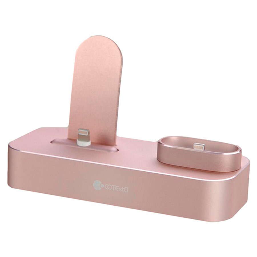 Настольная зарядная станция COTEetCI CS7205-MRG Base 22 2-in-1 для iPhone+Airpods, розовое золото