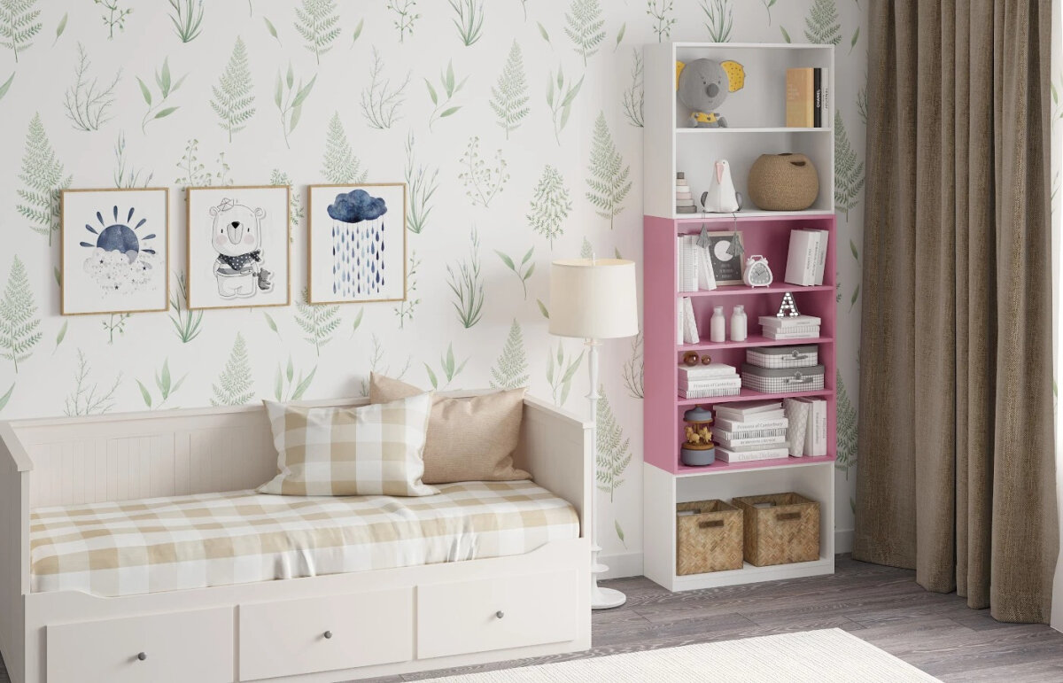 Стеллаж Олли-3 Лаванда для книг 80*235*30