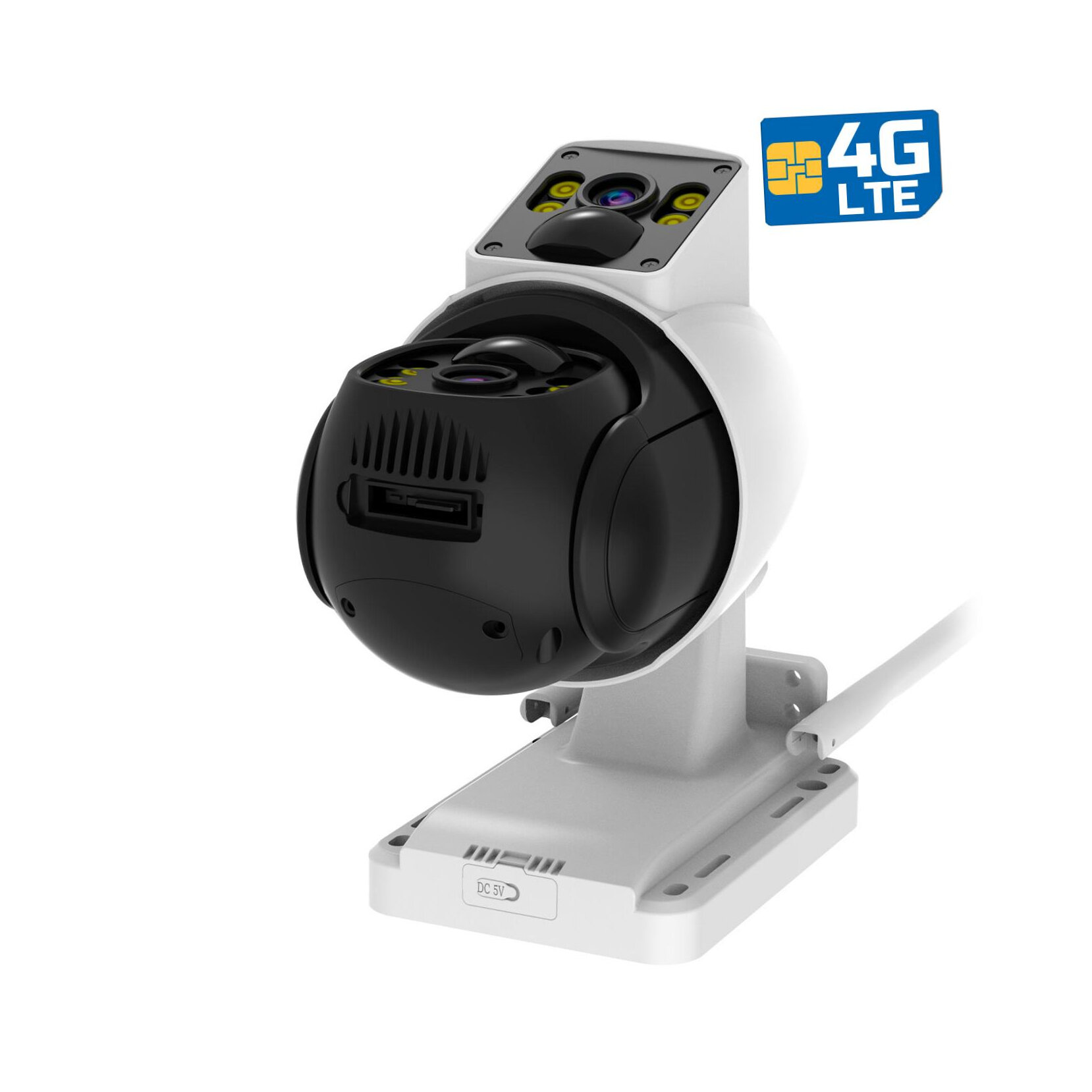 Уличная беспроводная 4G IP-камера СолярЛинк-4G-Dual K66(2MP) (Q23417BG6) 2MP с солнечной батареей 8Вт и аккумулятором 6000мАч, с записью на SD карту
