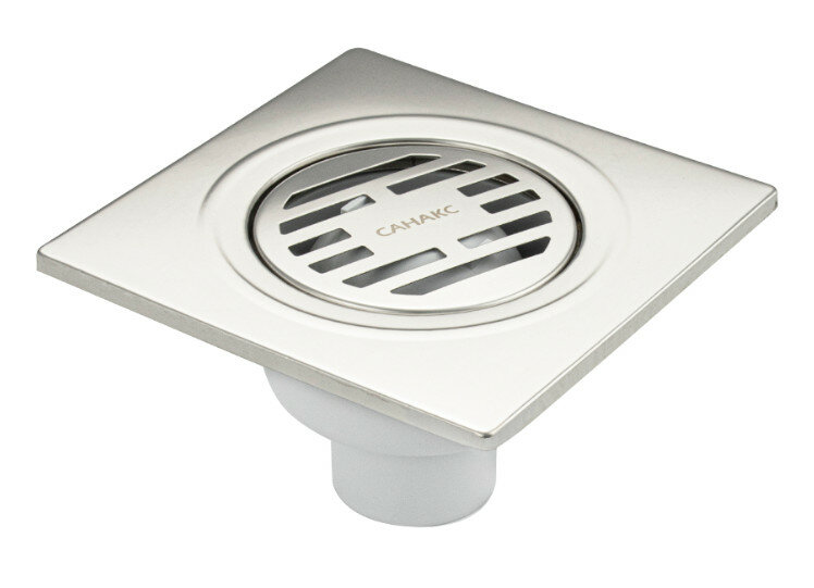 Трап санакс тр00012 хром 150х150 мм вертикальный