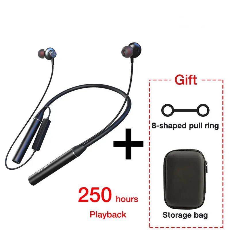 EARDECO Беспроводные наушники с шейным ремешком, black upgrade