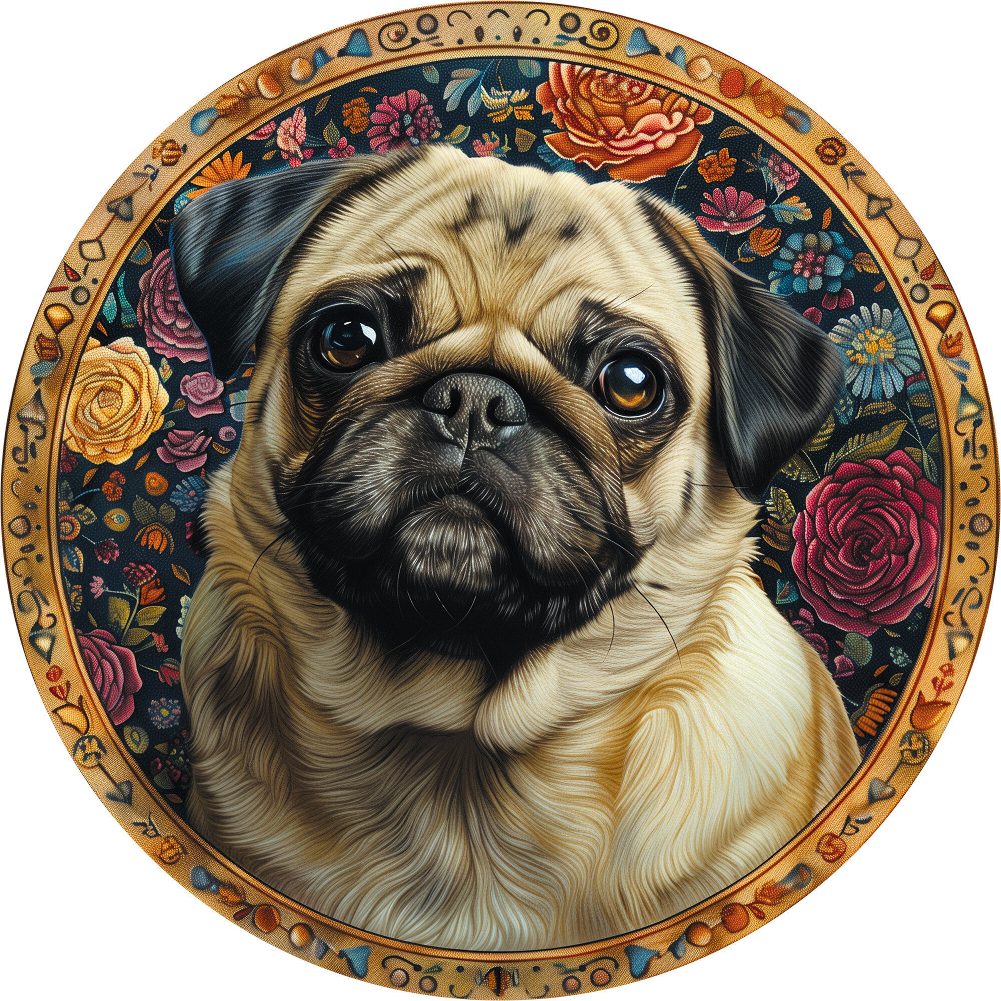 Деревянный пазл "Мопс" коллекции "Мир собак" / 30х30см, 260 деталей / Подарок для взрослых и детей