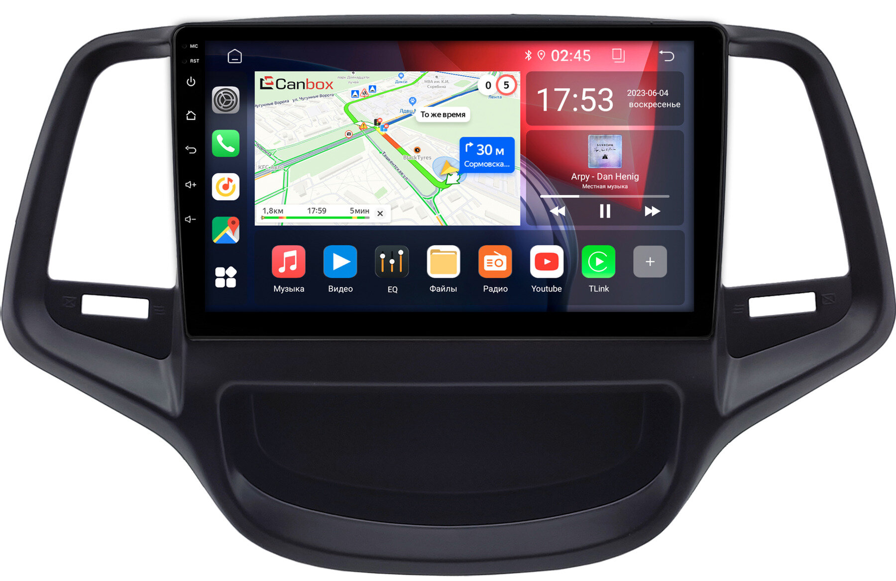 Штатная магнитола Canbox GTR9-0702 для Changan Eado 2013-2018 (черная, тип 2) на Android 10 (IPS, DSP, CarPlay)