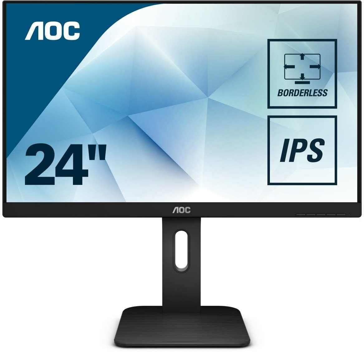 Монитор AOC TFT 24" 24P1, IPS, WLED, 1920x1080, 250 кд/м2, 50M:1, 178°, DVI-D, HDMI, DisplayPort, VGA, 4xUSB, SPK (24P1)