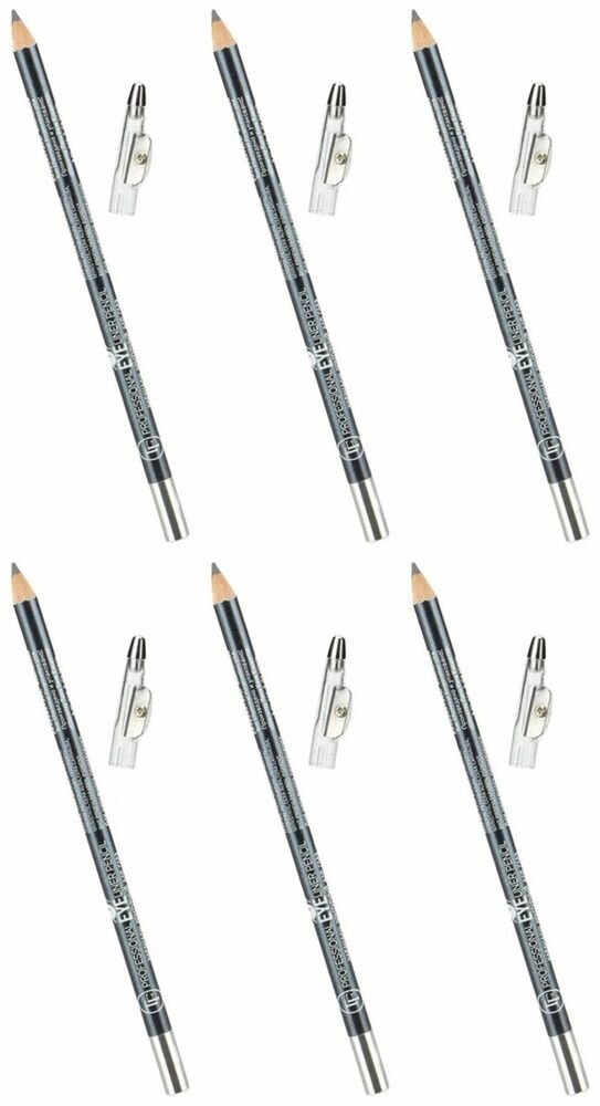TF cosmetics Карандаш для глаз с точилкой, тон 008 морозный черный , 6 шт