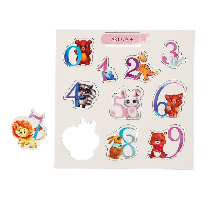 Вырубной чипборд для скрапбукинга "Цифры", размер 10*10 см, 5 штук