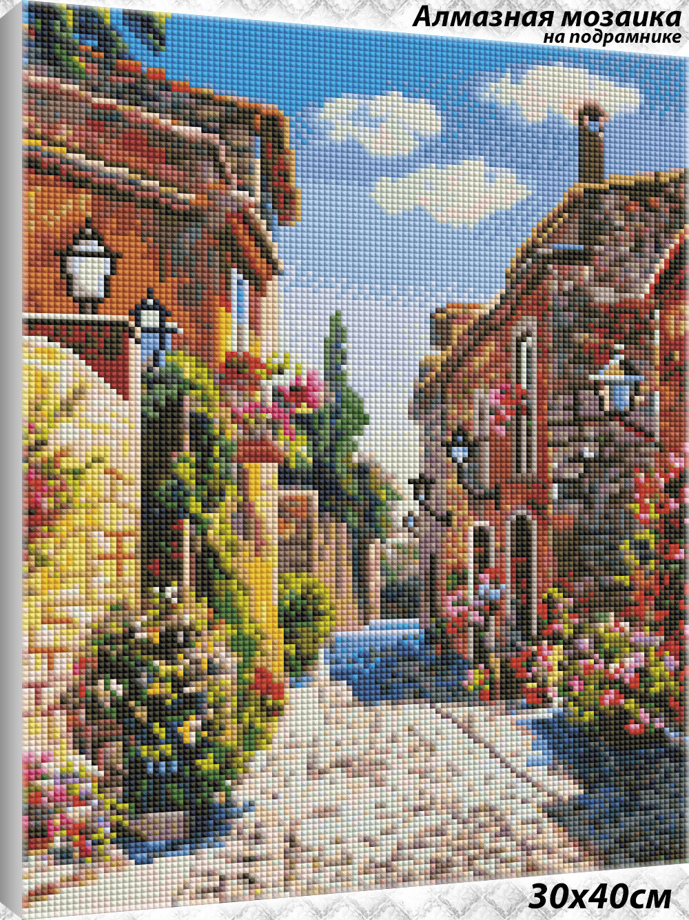 Алмазная мозаика Белоснежка "Испания. Улочка средневекового города Ператальяда"/30х40 / На подрамнике / Полная выкладка