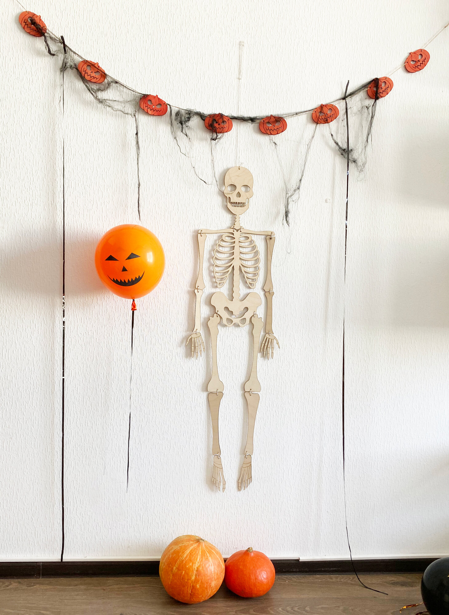 Большой скелет подвесной на Хэллоуин, декорация Halloween