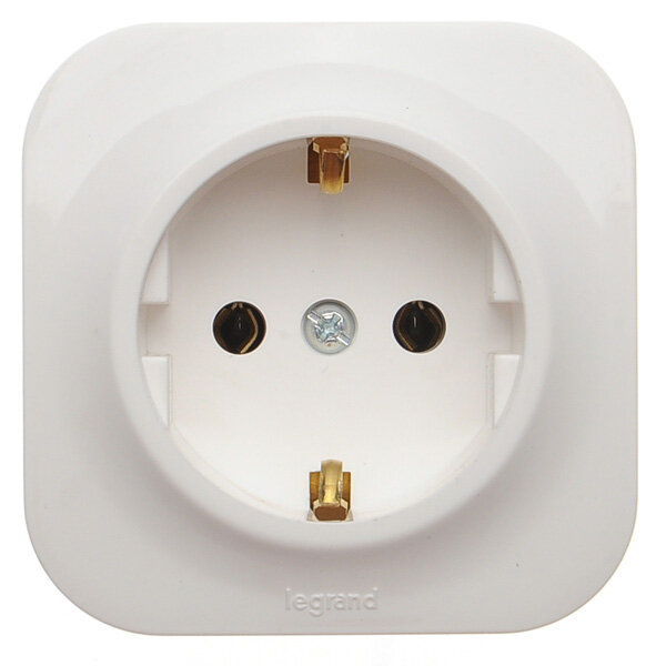 Розетка Quteo 782211 "евр" о/п белая Legrand (3 шт. в комплекте)