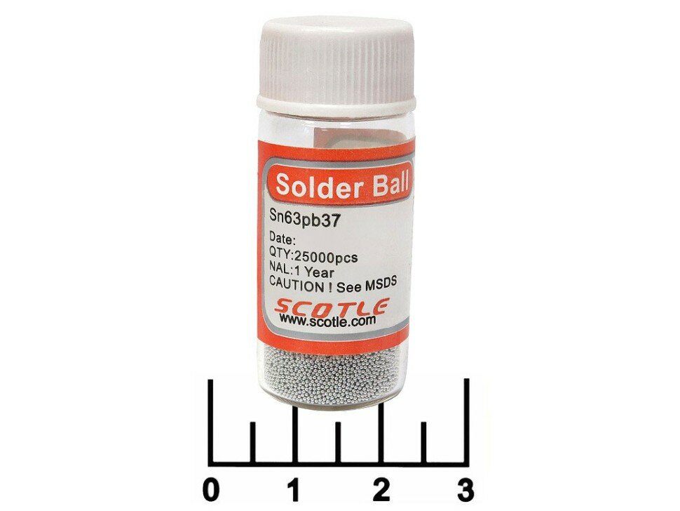 Припой Solder Ball 0.55мм олово(63%) свинец(37%) Scotle