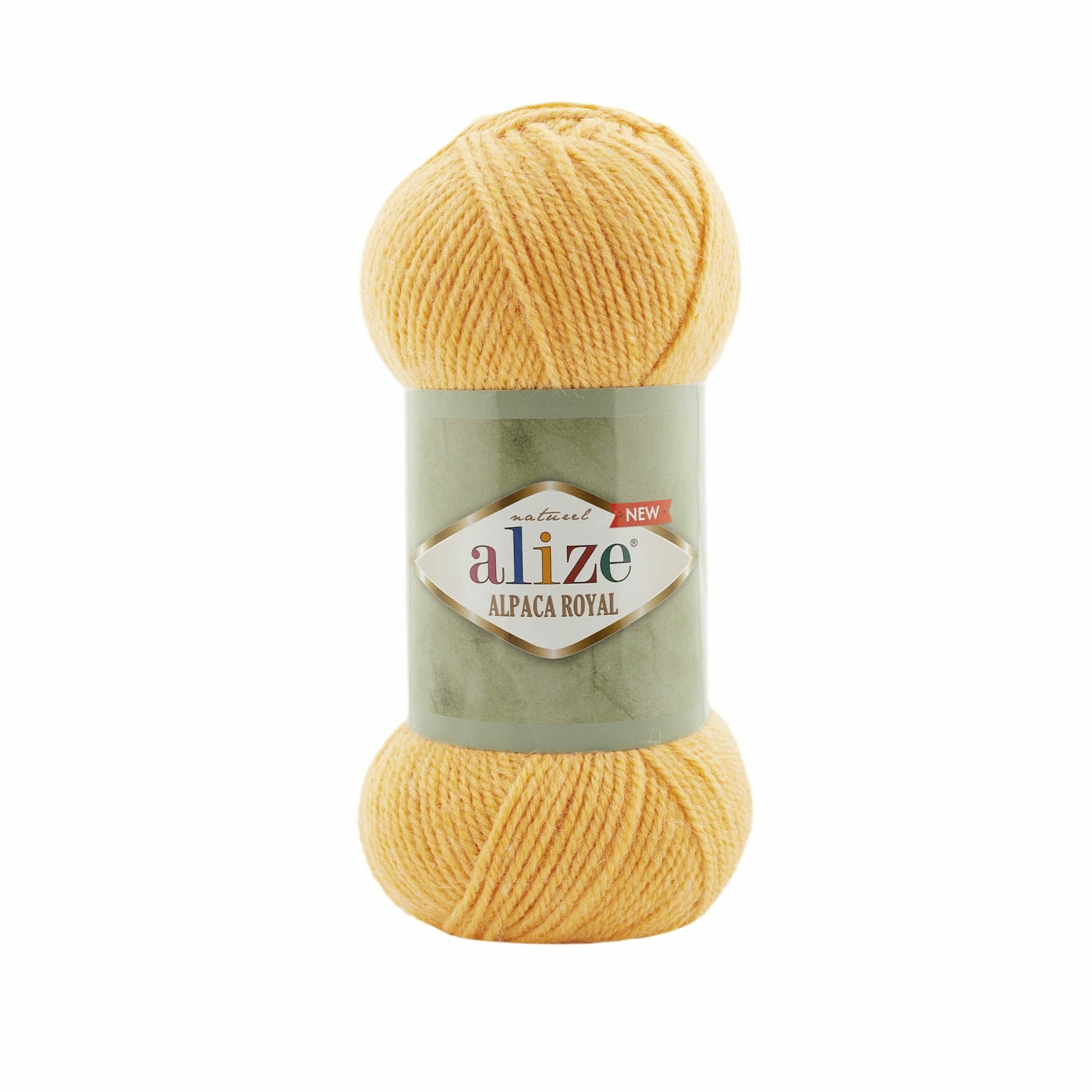 Альпака Рояль Alize Alpaca Royal NEW упаковка 5 мотков 100 г. 250 м 55% Aкрил 30% Шерсть 15% Aльпака цвет 423 желтый