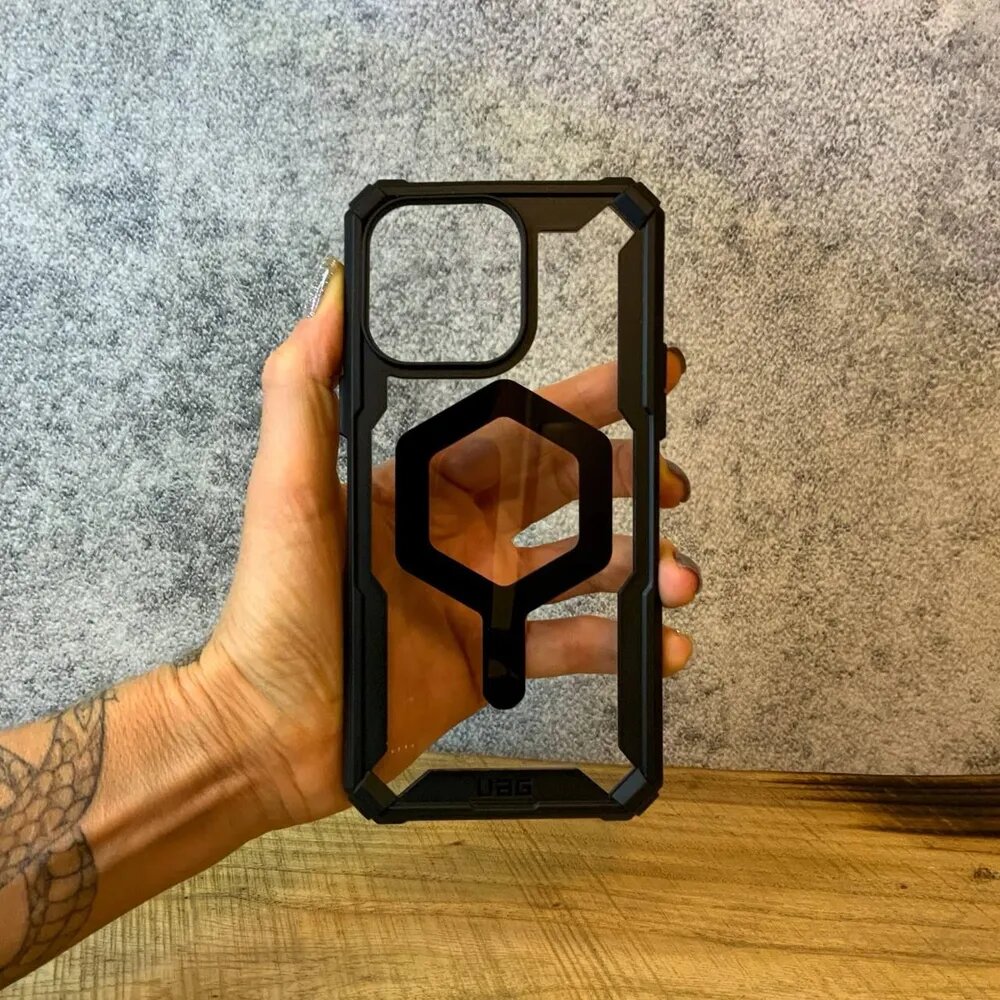 Чехол накладка Plasma Pro / для iPhone 12 Pro Max / Clear-Black