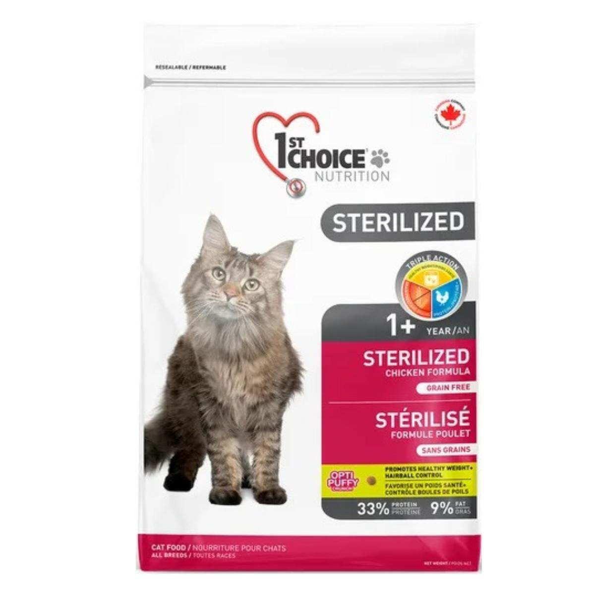 1st CHOICE корм для кошек Sterilized 2.4кг, курица с бататом
