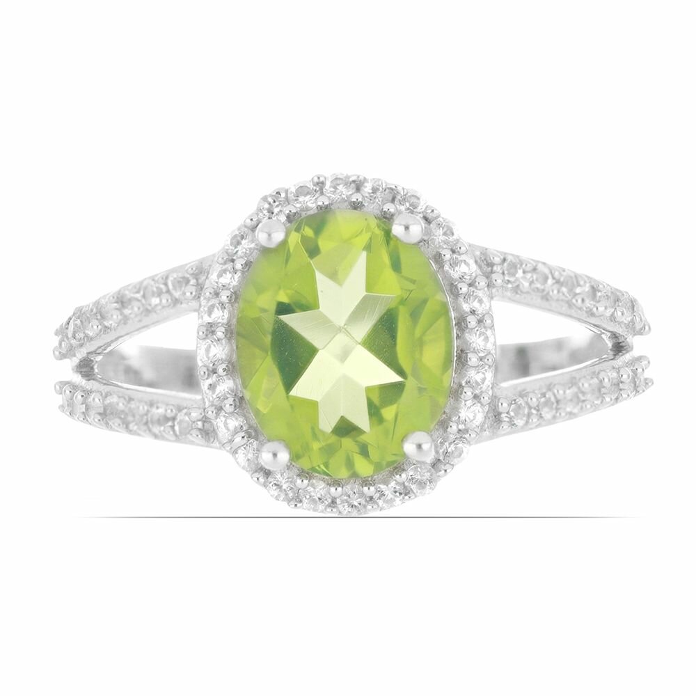 Кольцо, серебро, 925 проба, родирование, кварц, топаз