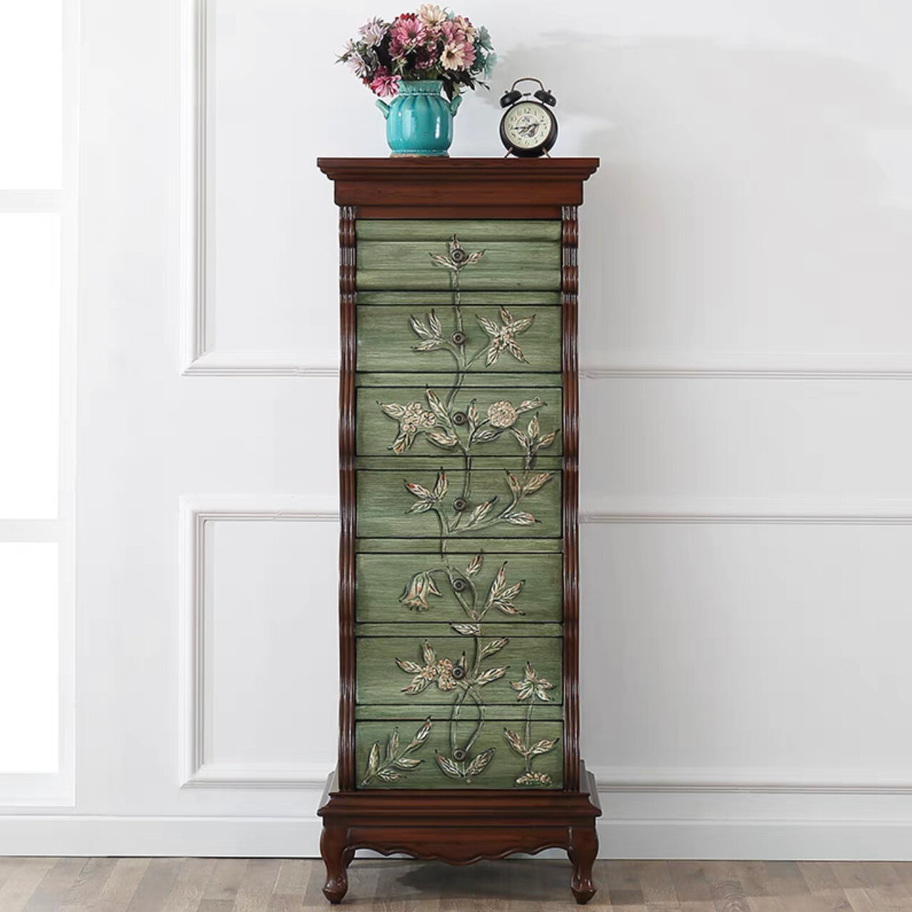 Высокий узкий комод в американском старинном стиле Toinette