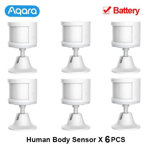 Датчик движения Aqara Smart датчик движения человека ZigBee беспроводное соединение умный дом для Xiaomi mijia Mi home-6 штук датчик тела