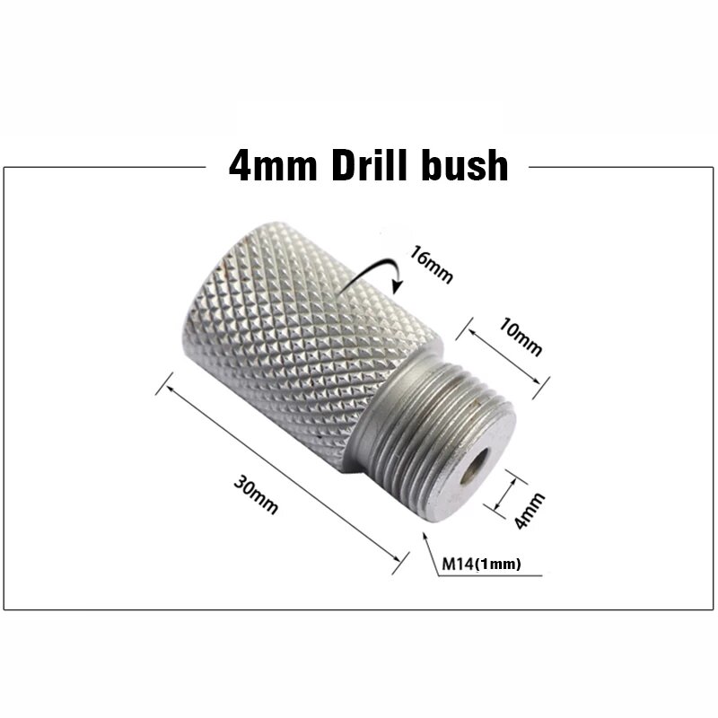 ALLOSME Втулка для сверла M14/M18 5 мм 4-15 мм 4mm