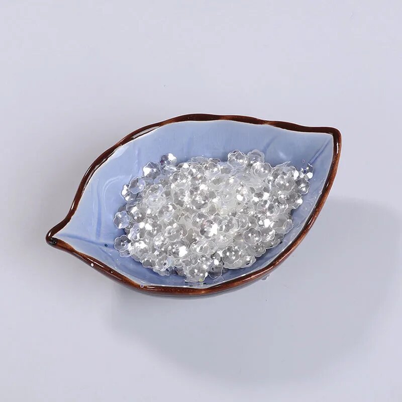Блестки серебряные 5 мм, 10 г, 1200 шт, Clear Crystal