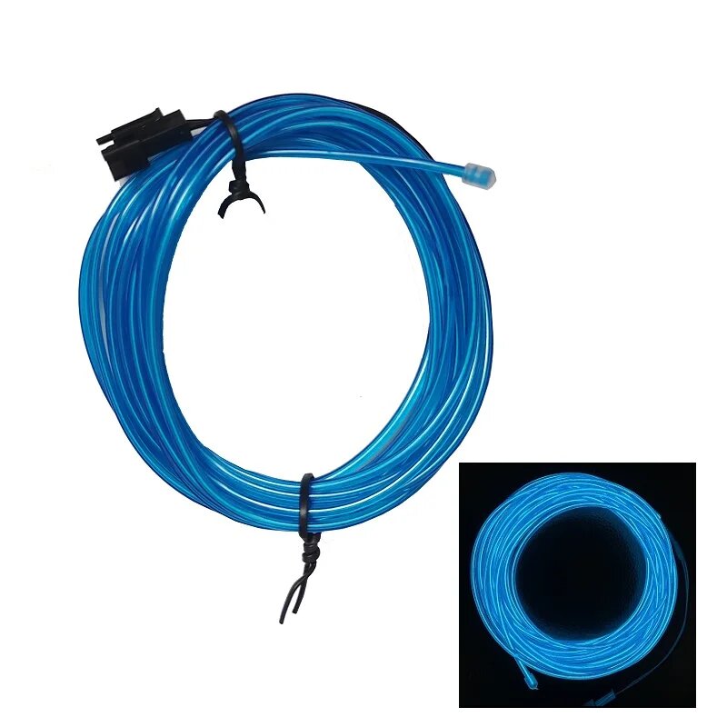 Гибкая неоновая LED лента RopeTube ZXJSG 1М/3М/5М/10М Синий, Blue wire strip, 5m