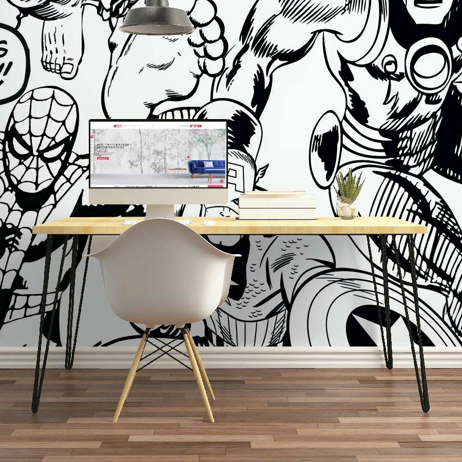 Фотообои Комиксы Марвел 14-385-L-Песок 270 x 400 см (ВхШ) Метровые, флизелиновые, влагостойкие обои MasterFresok