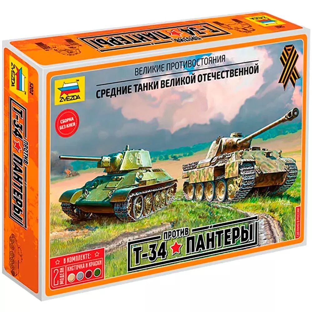 Сборные модели противостояния Т-34 против Пантеры