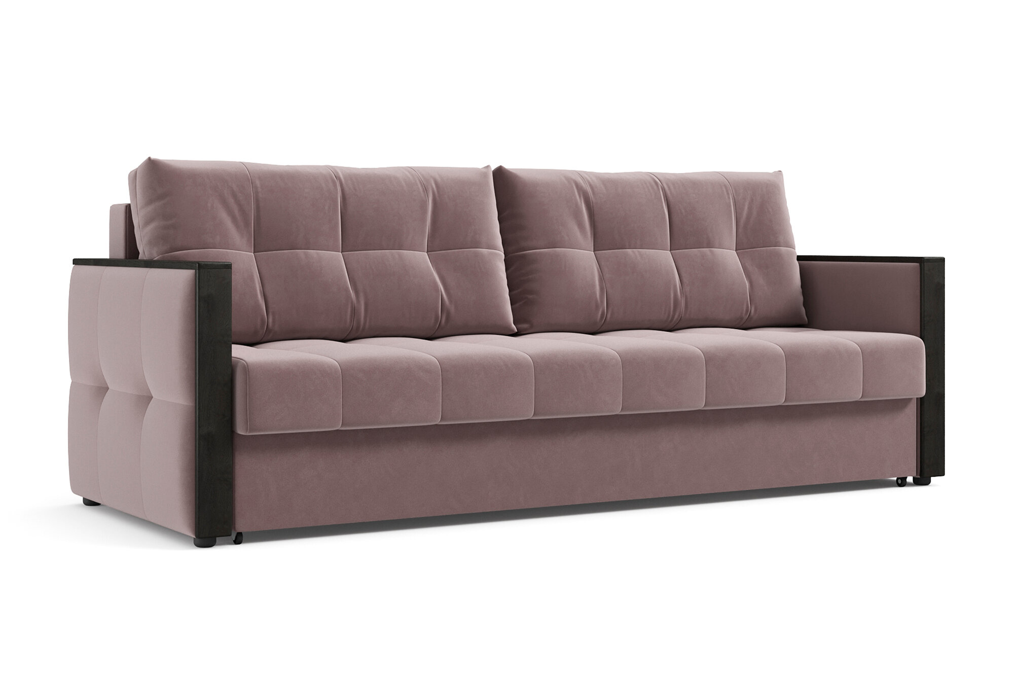 Диван раскладной трехместный Нонтон Инсайд, 222x94x91 см, еврокнижка, велюр светло-коричневый