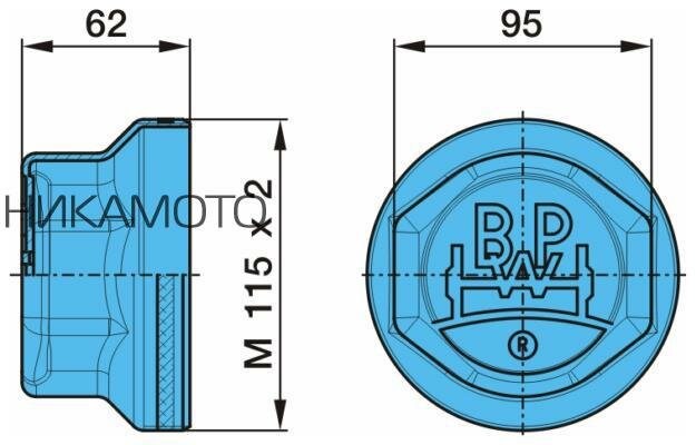 BPW 0321223090 крышка ступицы! (м)M115x2 наружн.\BPW 6.5-9t, Kassbohrer
