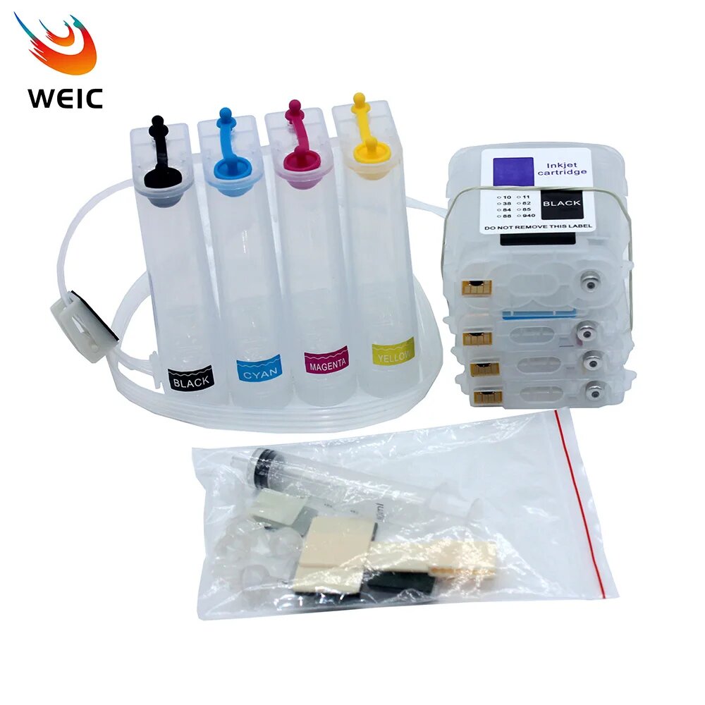 4 цвета для системы СНПЧ HP11 82 для принтера HP Designjet 111 с чипом