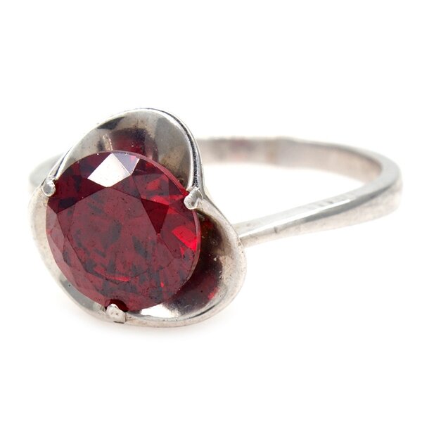 Кольцо, серебро, 925 проба, родирование, фианит