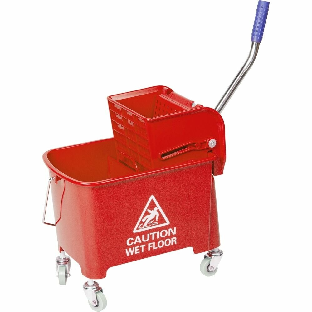 Тележка уборочная Luscan мини с отжимом, Professional, 20 л, 63x27x67 см, красная (AF08068)