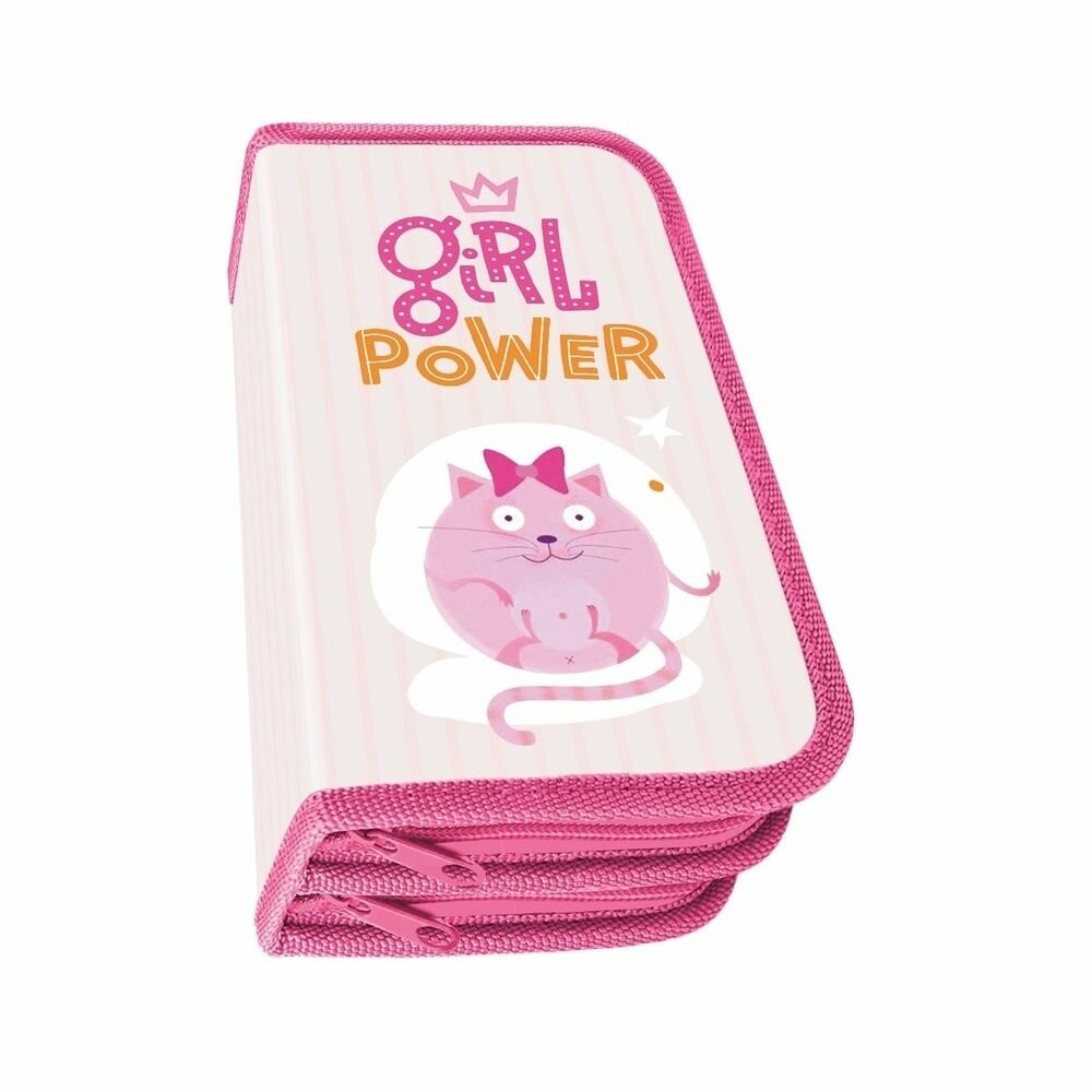 Пенал Пчелка 2 отделения 19х10,5 см, Girl power (ПО-09)