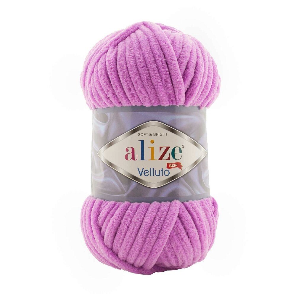 Пряжа ALIZE Velluto, 100% микрополиэстер, 500 г, 68 м, цвет 378, орхидея (VELLUTO.378)