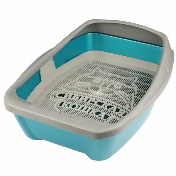 Туалет для кошек Сибирская кошка "Евро", глубокий, с сеткой и бортом