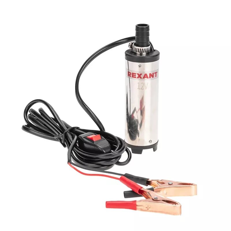 Насос перекачки топлива погружной 12В, 12,5л/мин, без фильтра, 38мм REXANT