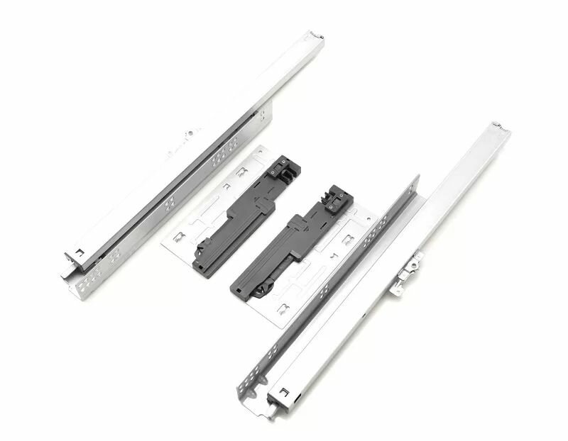 Комплект направляющих Push-to-Open под штангу-синхронизатор для ящика Alphalux Crystal длина 400 мм (лев+прав)