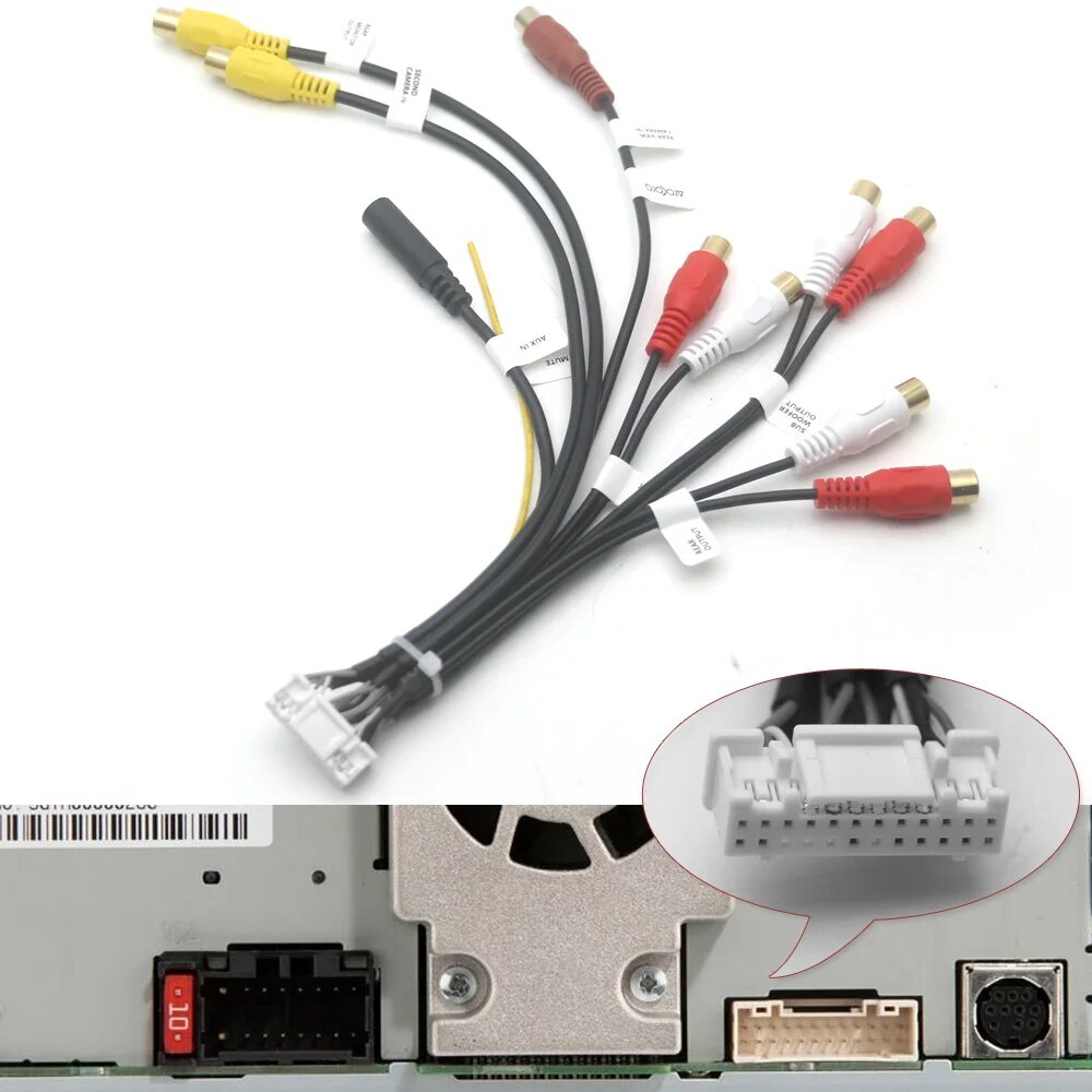 Для Pioneer DMH-WT76NEX WT8600NEX W4600NEX W4660NEX WC6600NEX WT7600NEX CDP1888 24-контактный автомобильный аудио AUX AV-камера RCA жгут проводов