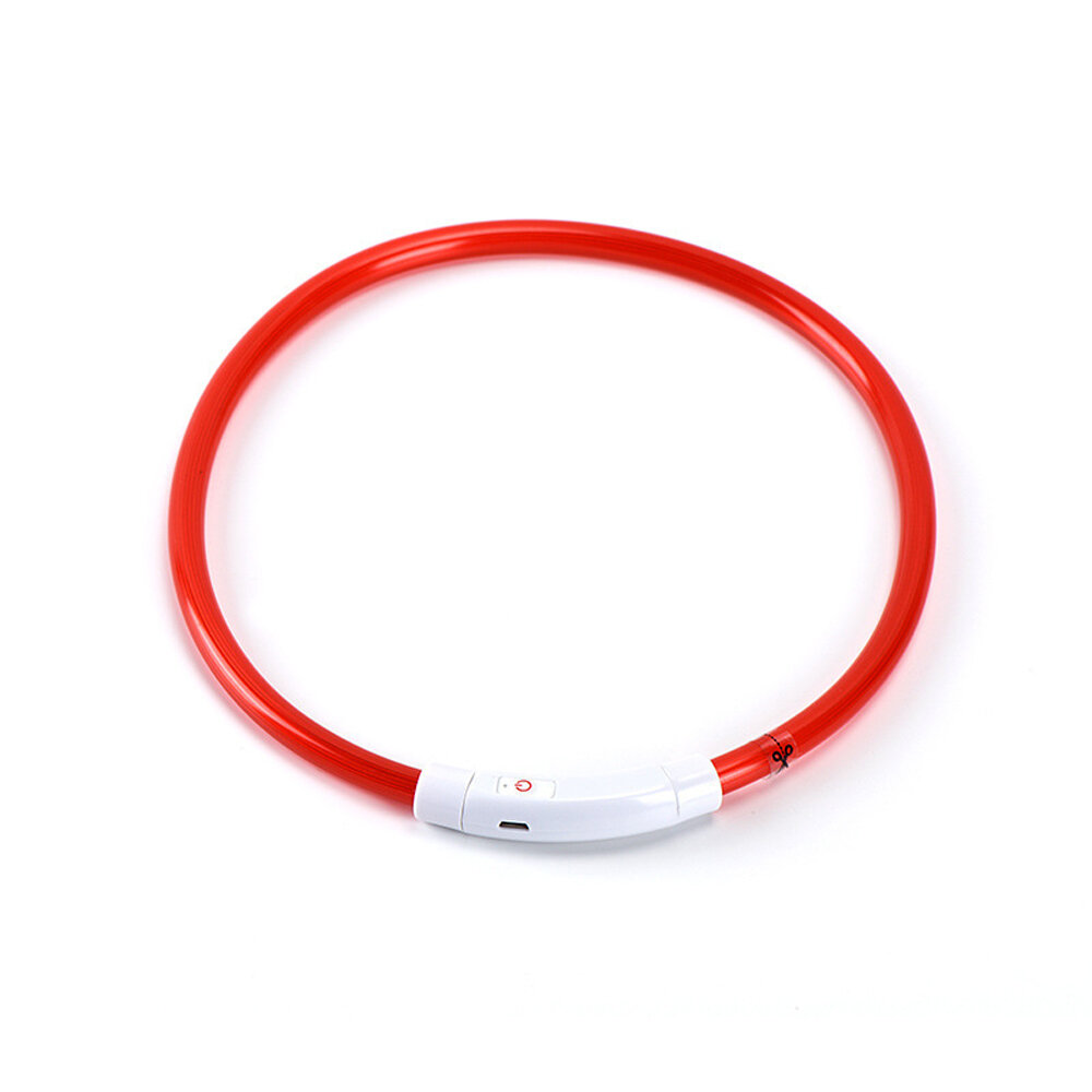 LED Dog Collar USB Rechargeable Flash Necklace Light PVC Pet Safety for Large Medium Small Dogs