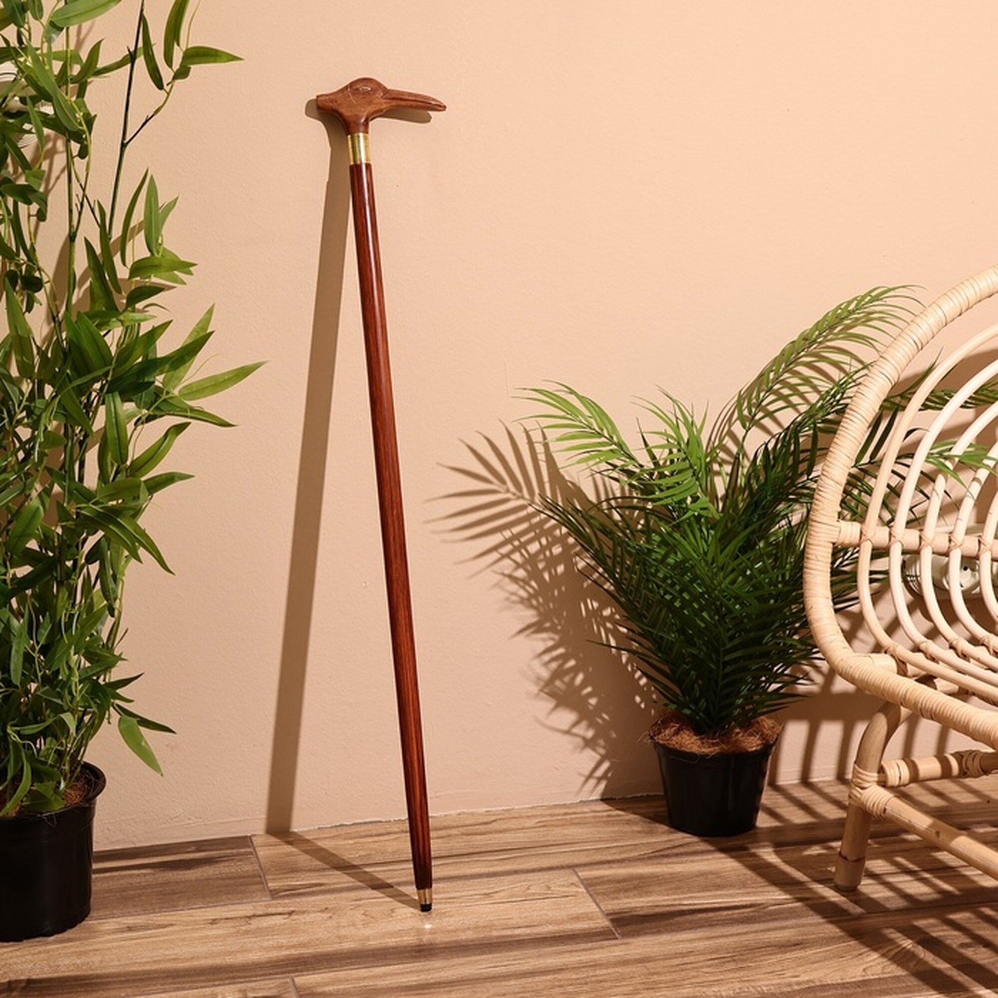 Трость Сима-ленд, дерево, 96см, универсальная, золотисто-коричневая