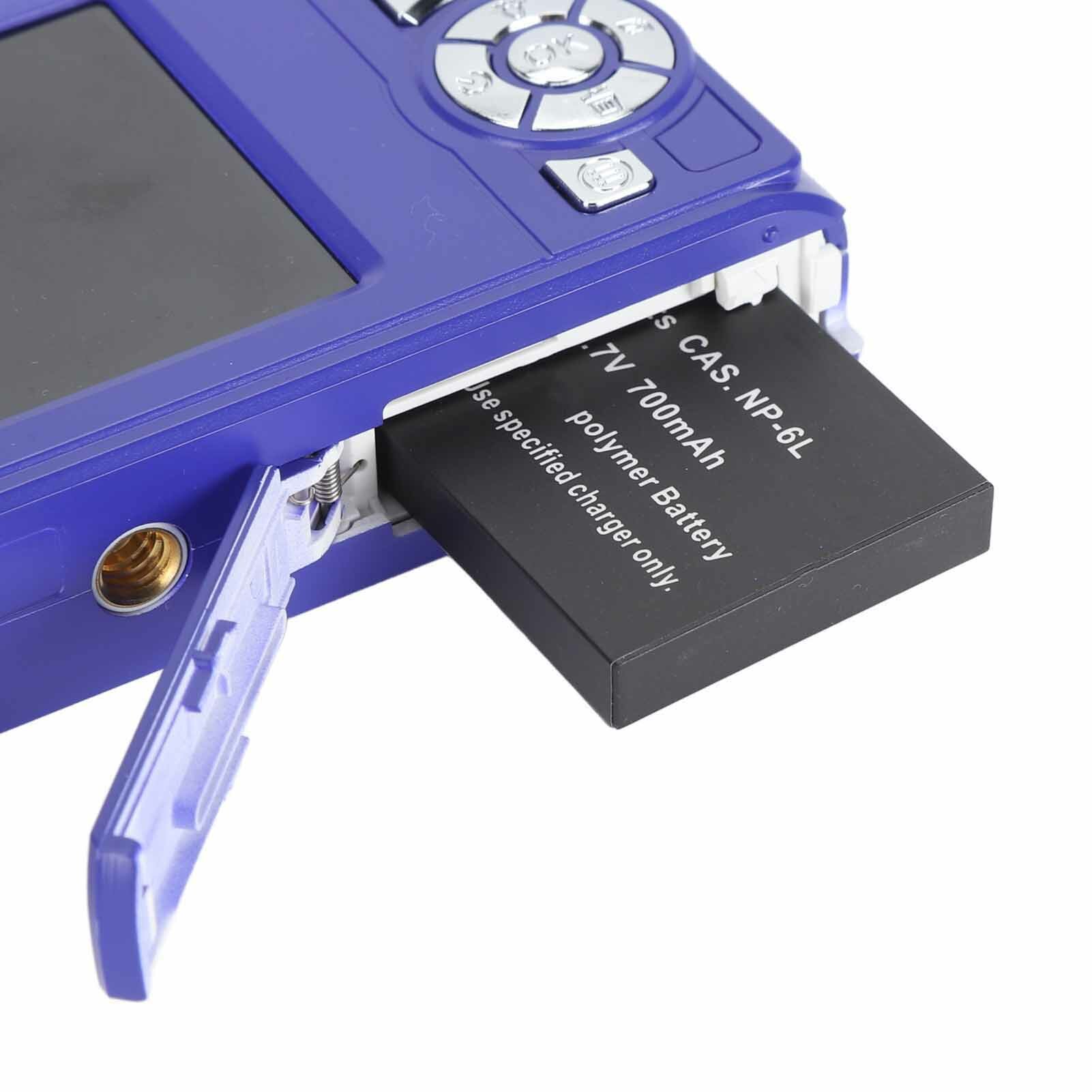 Цифровая камера 48MP 2,7K HD 8-кратный зум Компактный 2,8-дюймовый IPS-дисплей Цифровая карманная камера с автофокусом и защитой от сотрясений для селфи, путешествий, записи Life Blue