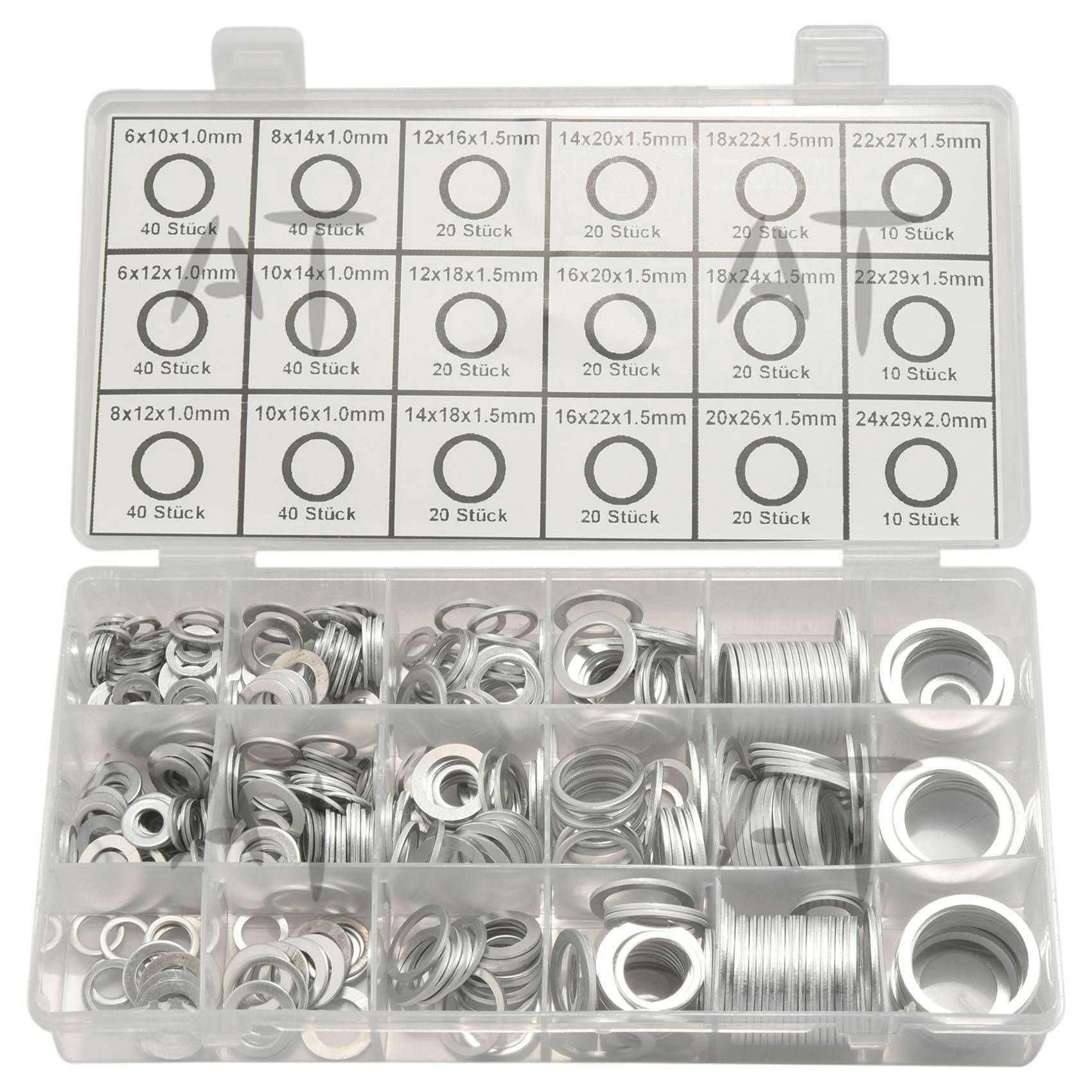 450 шт прокладки шайбы чистые алюминиевые прокладки уплотнительные кольца