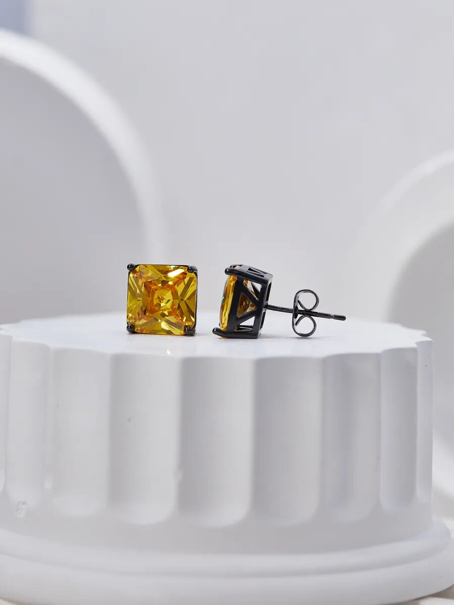 Серьги пусеты, кристалл, циркон, фианит