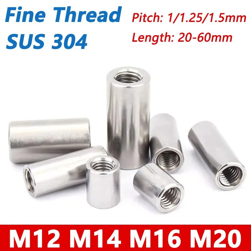 Муфты из нержавеющей стали 304 M12 M14 M16 M20 M14x1.5x20x30mm-3pcs