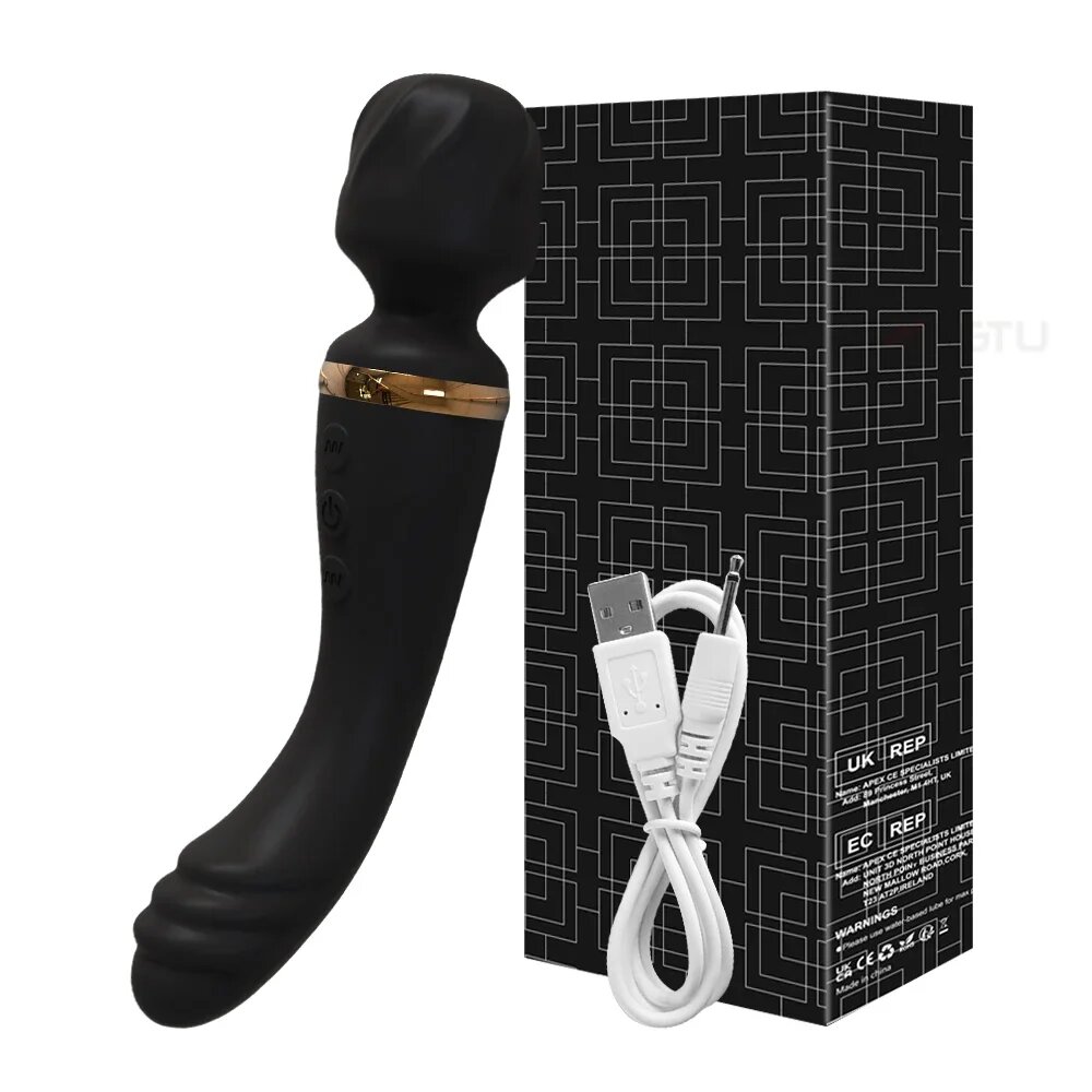 Вибратор Ava, палочка, черный, AV033-BK-BOX